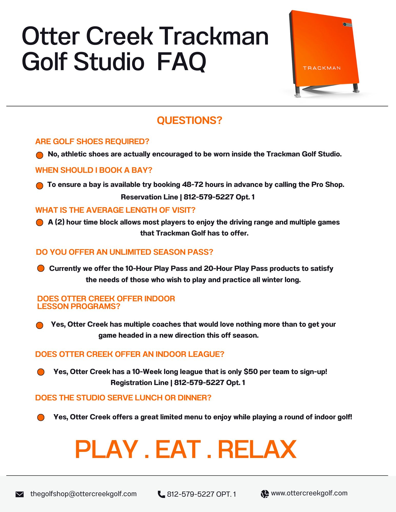 Trackman Golf Simulator - Otter Creek Golf Course